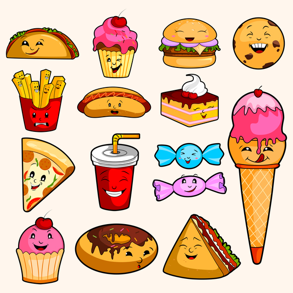 Cartoon Sweet Food Vector WeLoveSoLo Cartoon Sweet Food Vector WeLoveSoLo